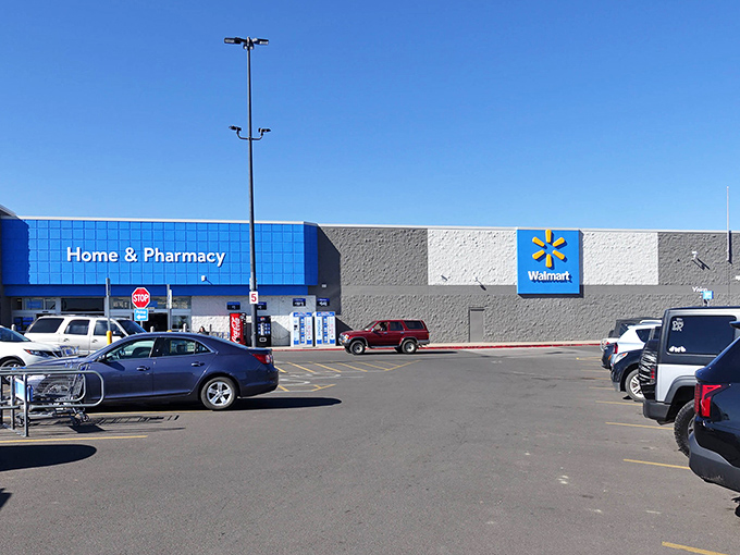 Even small towns need practical amenities, though this particular view won't make it into any Hallmark movie establishing shots anytime soon.