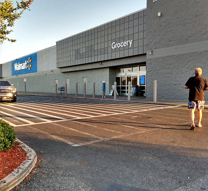 Even Walmart feels somehow more approachable in Leesburg, where the evening sun casts a golden glow on the everyday errand runners of small-town Florida.