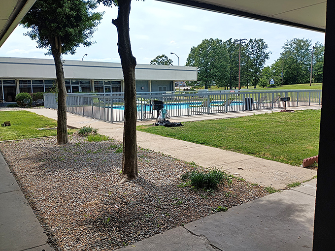 This community pool area promises summer refreshment that doesn't require fighting for towel space with hundreds of strangers.