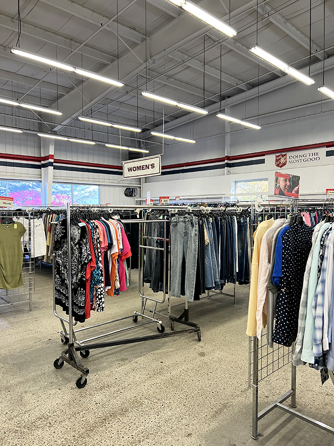 The women's section: organized chaos at its finest. Like a well-curated menu, there's something here for every taste and occasion.