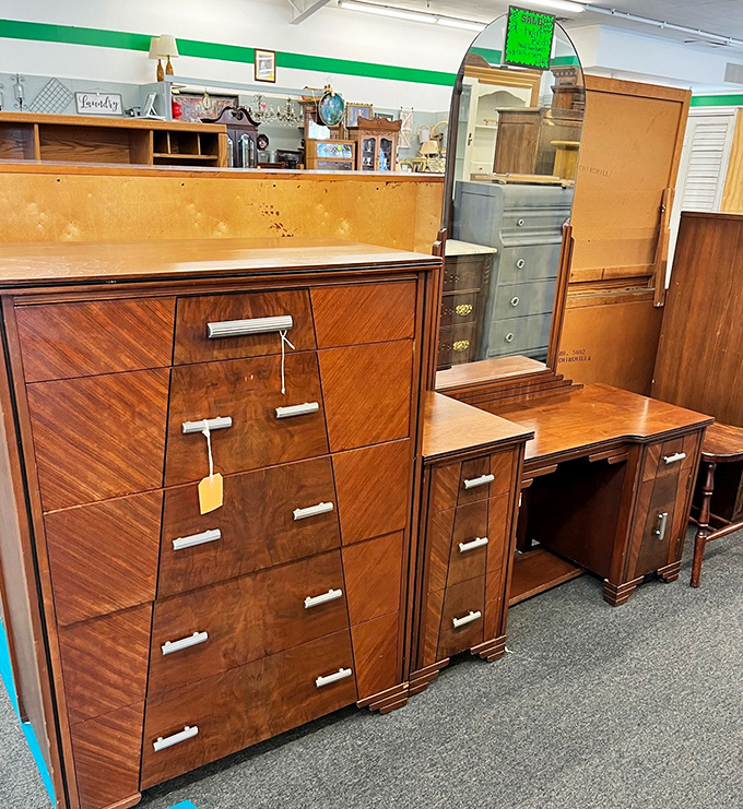 Mid-century bedroom furniture with the kind of craftsmanship that makes modern particleboard hang its head in shame.