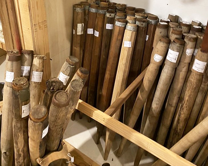 These weathered wooden posts stand like silent witnesses to rural Alabama's history &ndash; once functional farm implements, now collectible pieces of architectural Americana.