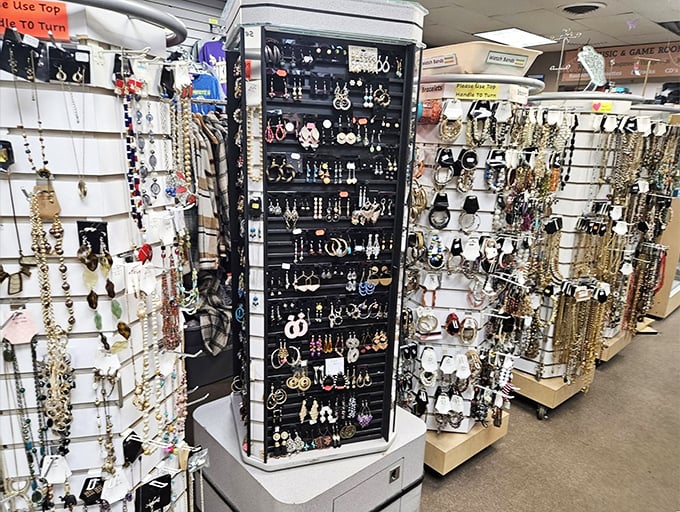 The accessories section sparkles with possibility &ndash; where yesterday's costume jewelry becomes tomorrow's conversation-starting statement pieces.