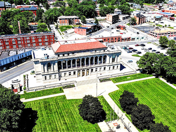 An aerial view reveals St. Joseph's impressive civic architecture and green spaces. From above, you can almost see your retirement dollars stretching further than you ever thought possible.