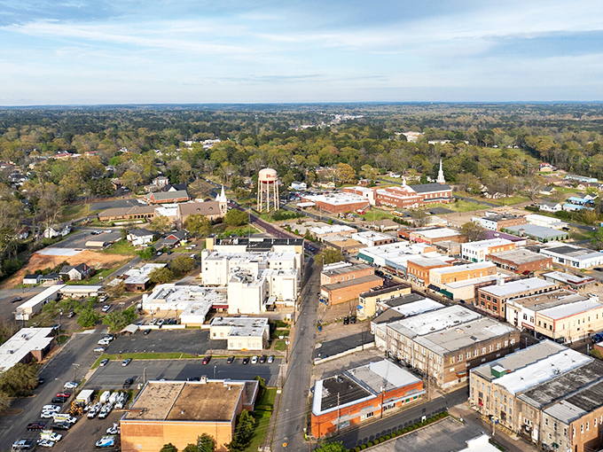 Minden's aerial view reveals the perfect small-town blueprint&mdash;where you're never more than five minutes from anywhere important.