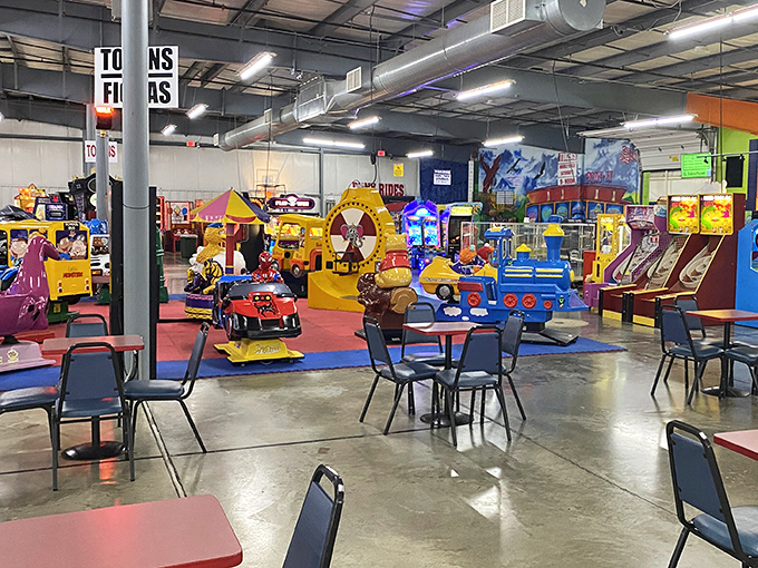 Arcade games beckon kids and nostalgic adults alike, proving entertainment doesn't require streaming subscriptions.