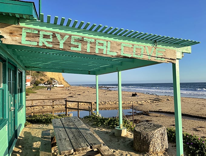 The Beachcomber Caf&eacute;'s weathered sign and rustic charm promise meals with a side of nostalgia and unbeatable ocean views.