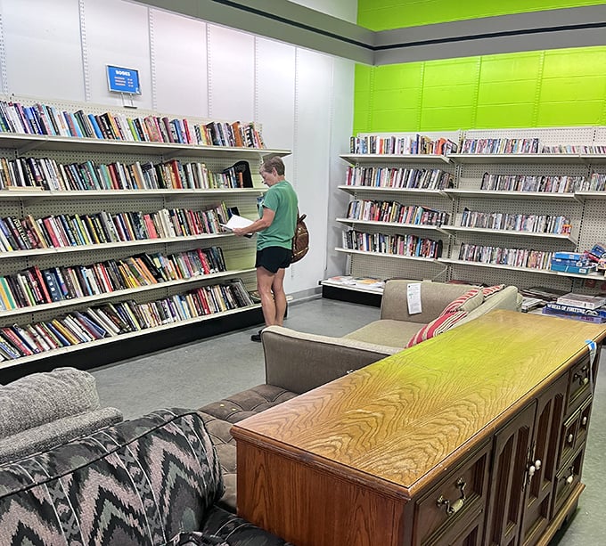 The book nook: where literary adventures cost less than lunch. Browse bestsellers and forgotten classics while resting on that perfectly worn-in couch.