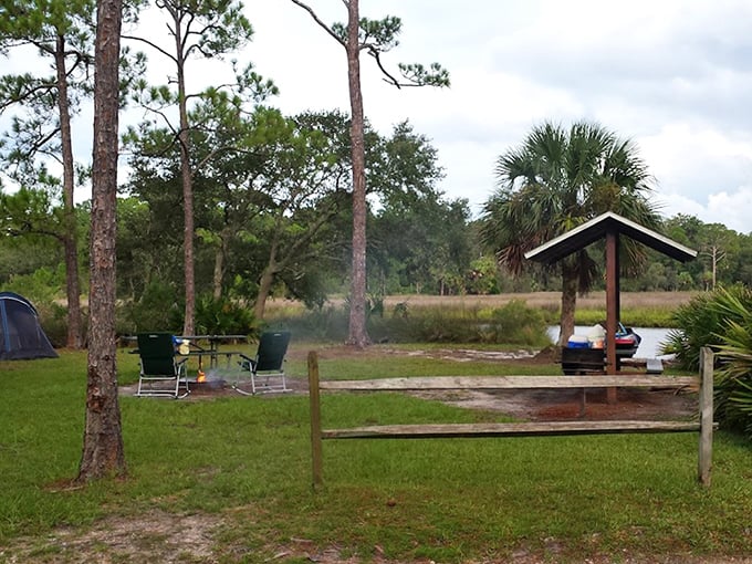 Nearby camping spots offer the chance to wake up to this view&mdash;possibly the most affordable waterfront property in all of Florida.