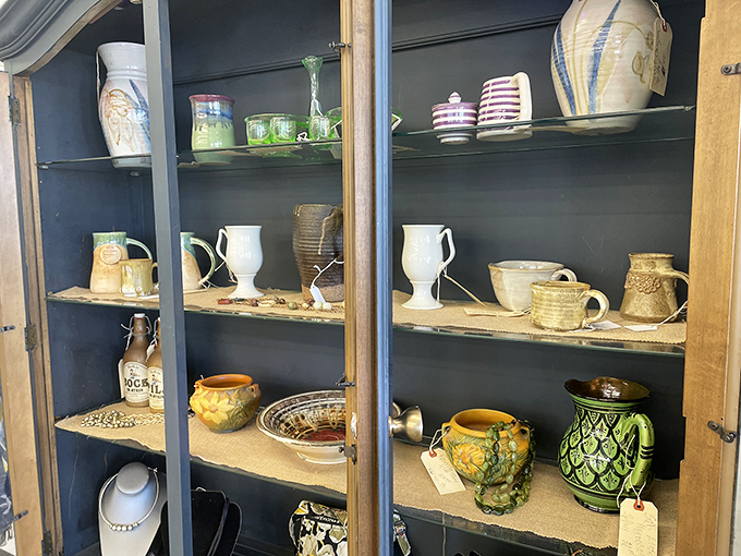 Vintage pottery that brings character to any shelf. These ceramic treasures have stories to tell and are priced to find new homes.