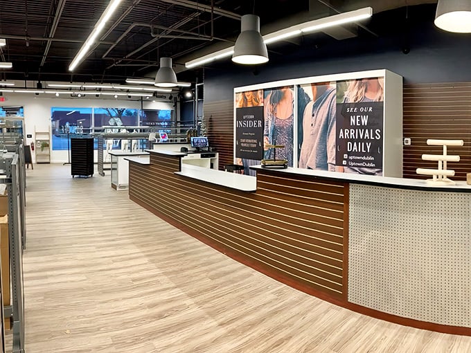 The sleek checkout counter feels more high-end retail than secondhand shop, setting the tone for an experience that's anything but thrift-store-typical.