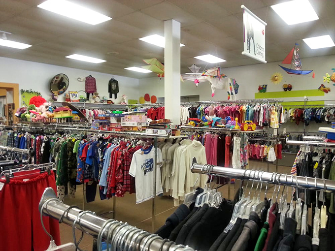 The children's section is organized by size and season&mdash;a budget-friendly solution to the perpetual challenge of growing kids.