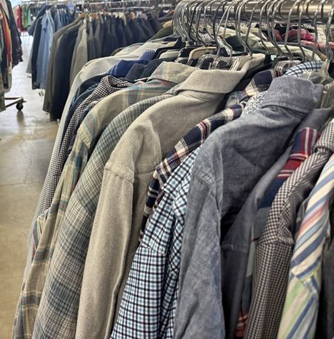 Button-downs and flannels galore &ndash; the shirt section is a time capsule of patterns that have cycled in and out of fashion at least twice.