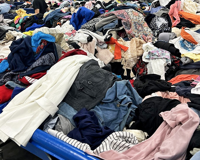 Layer upon layer of fashion history. Somewhere in this textile treasure trove is the vintage jacket that will make your friends ask, "Where did you find that?"