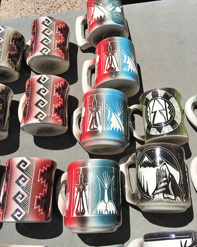 Morning coffee tastes better in authentic Southwestern pottery. These mugs transform your daily ritual into a small celebration of Native artistry.