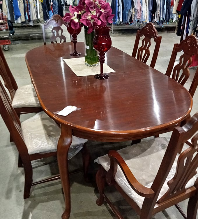 This dining set isn't just furniture; it's the future site of family dinners, holiday gatherings, and late-night heart-to-hearts for years to come.