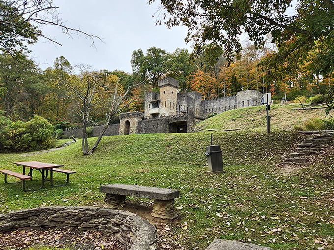 Nestled among autumn trees, the castle appears like a mirage &ndash; a slice of medieval Europe in Ohio's backyard.