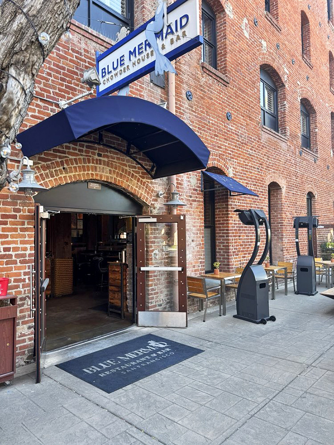 The welcoming entrance promises maritime delights within, where the boundary between tourist attraction and local treasure blurs with every satisfied customer.