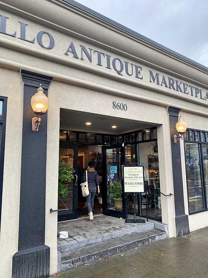 The entrance beckons with that universal antique store promise: "Yes, we have that thing you didn't know you needed."