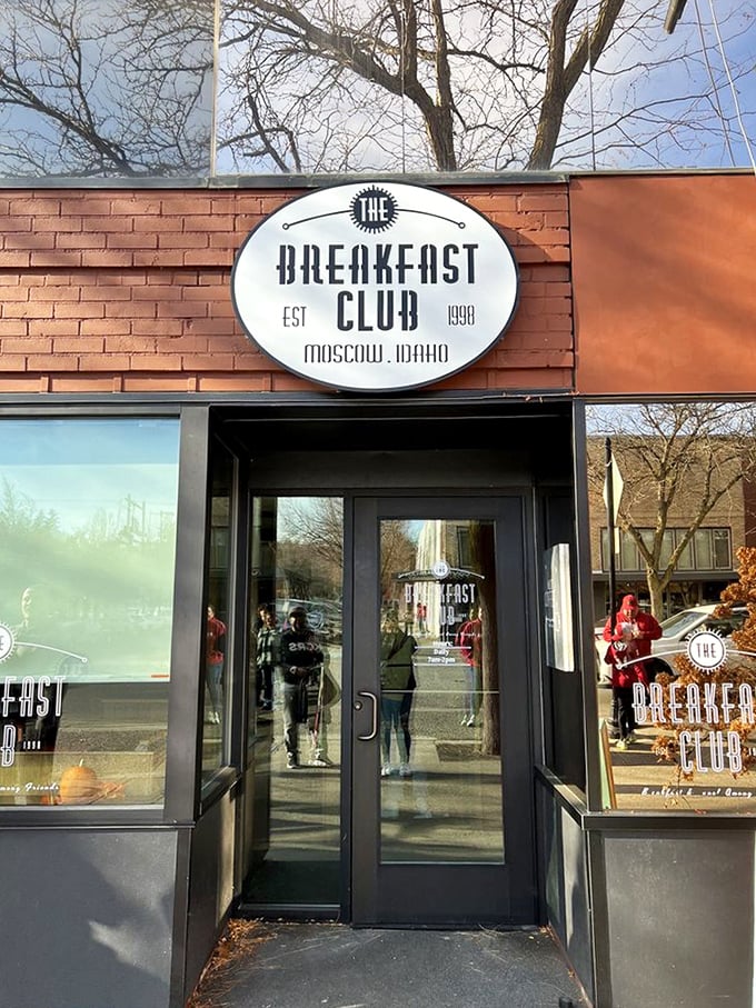 The entrance to breakfast nirvana. That door isn't just an entrance&mdash;it's a portal to a world where morning meals get the respect they deserve.