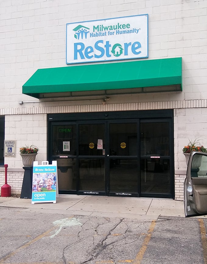 That simple storefront entrance is basically a portal to possibility, where ordinary shopping trips transform into extraordinary treasure hunts.