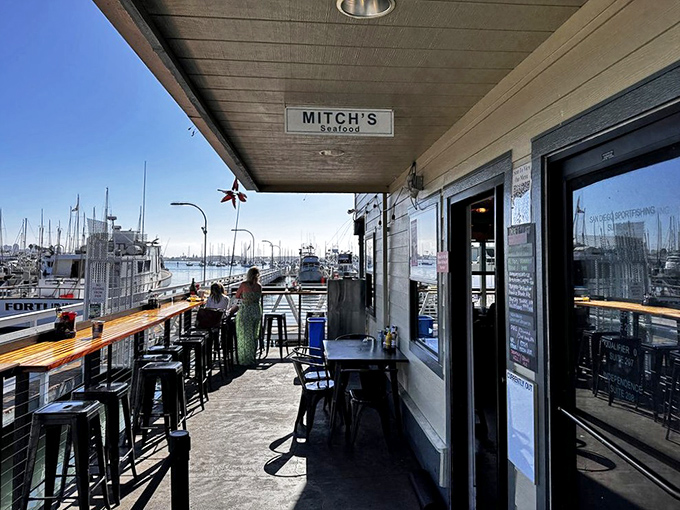 Outdoor seating that puts you so close to the water, you could practically cast a line while waiting for your fish tacos.