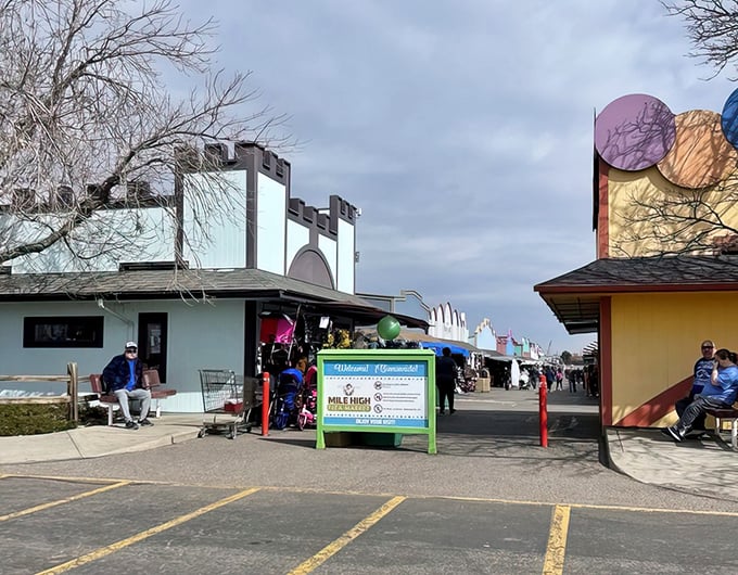 The gateway to weekend adventures. This unassuming entrance leads to a world where haggling is an art form and unexpected treasures await.