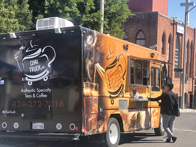 The Chai Truck brings aromatic salvation to weary shoppers. Because treasure hunting requires proper caffeination and the occasional sugar boost.