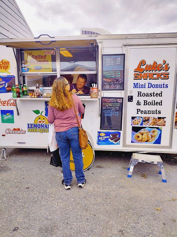 Fuel for serious shopping! This snack stand proves that hunting for bargains works up an appetite that only mini donuts and fresh lemonade can satisfy.