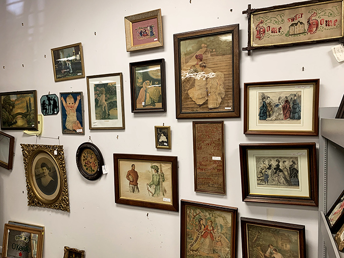 A gallery wall that tells stories across generations. Each frame contains not just art but a window into the aesthetic values of its time.