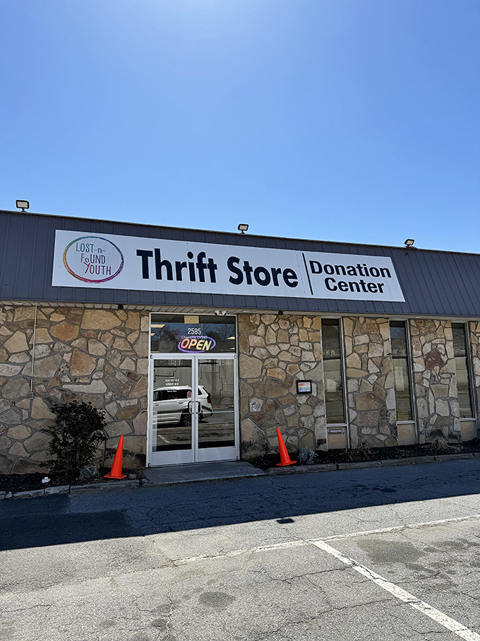 Under Atlanta's blue skies, this humble storefront transforms donations into opportunities. Every purchase here helps LGBTQ+ youth find stability.