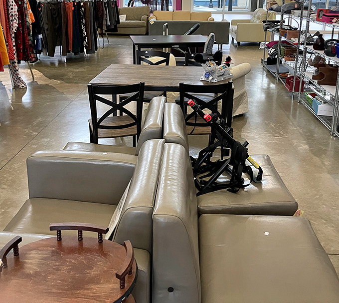 Take a load off on these vintage couches&mdash;perfect for testing comfort levels while contemplating which treasures deserve a ride home.