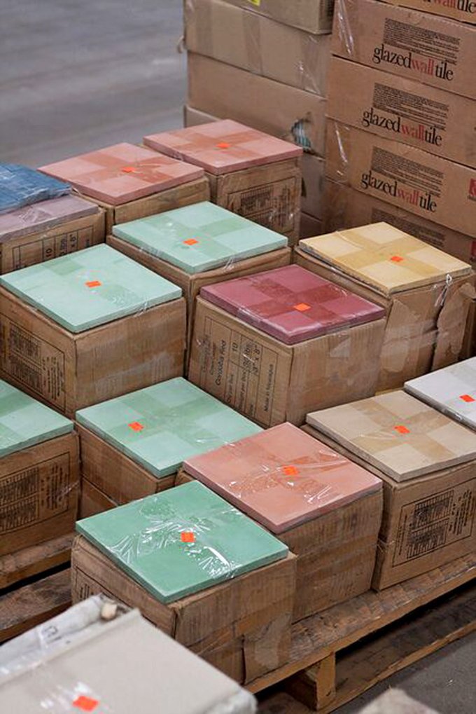 Colorful wall tiles in mint green, soft pink, and cream await your next DIY project&mdash;perfect for bathroom renovations or kitchen backsplashes!