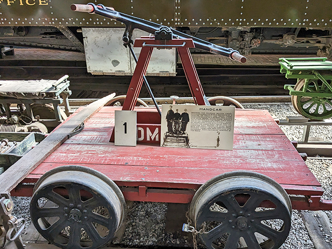 This vintage handcar might look simple, but pumping it along the tracks would give your Peloton workout a run for its money.