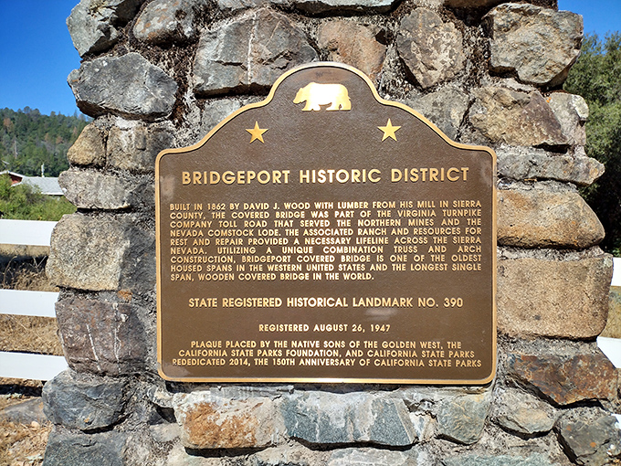 This historical marker tells the official story, but the real magic is experiencing a structure that's outlasted 15 decades of California reinvention.
