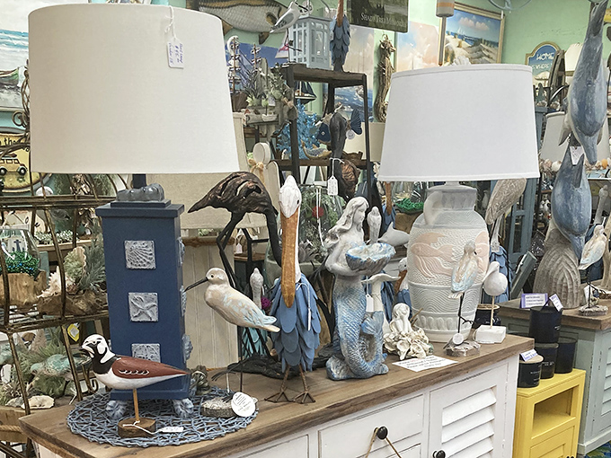 Coastal decor that transforms any home into a beach retreat. Mermaids, lighthouses, and dolphins &ndash; the holy trinity of seaside decorating.