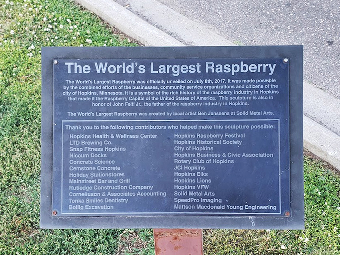 The plaque reveals the berry's birthday: July 8th, 2017. Some babies arrive with silver spoons; this one came with a giant stem.