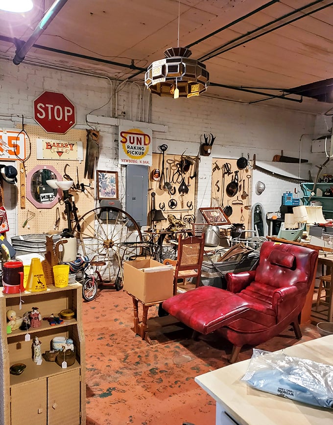 Part museum, part treasure hunt, this view captures the beautiful chaos that makes antiquing an adventure sport.