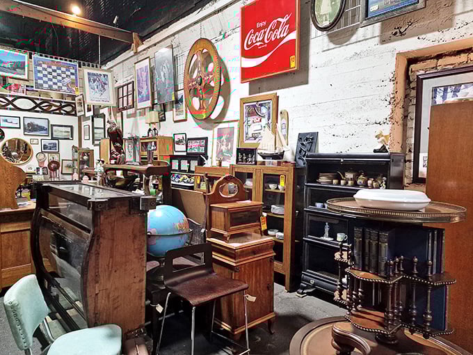 Every corner reveals new treasures &ndash; vintage globes, classic Coca-Cola signs, and furniture waiting to become the centerpiece of someone's home.