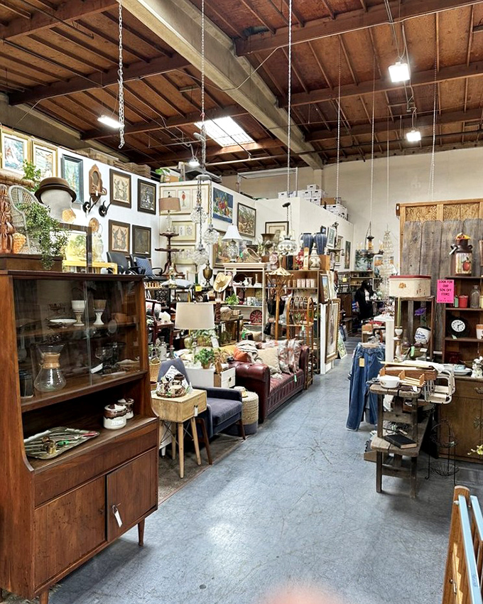 Exposed beams and eclectic treasures create the perfect backdrop for your next "look what I found!" story.