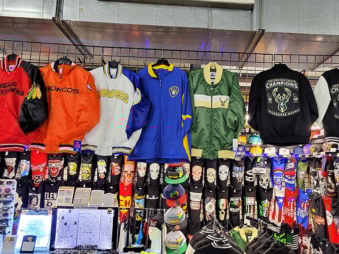 Sports loyalty on display &ndash; these team jackets and caps are Wisconsin's version of medieval armor, protecting fans through the harsh winters of disappointing seasons.