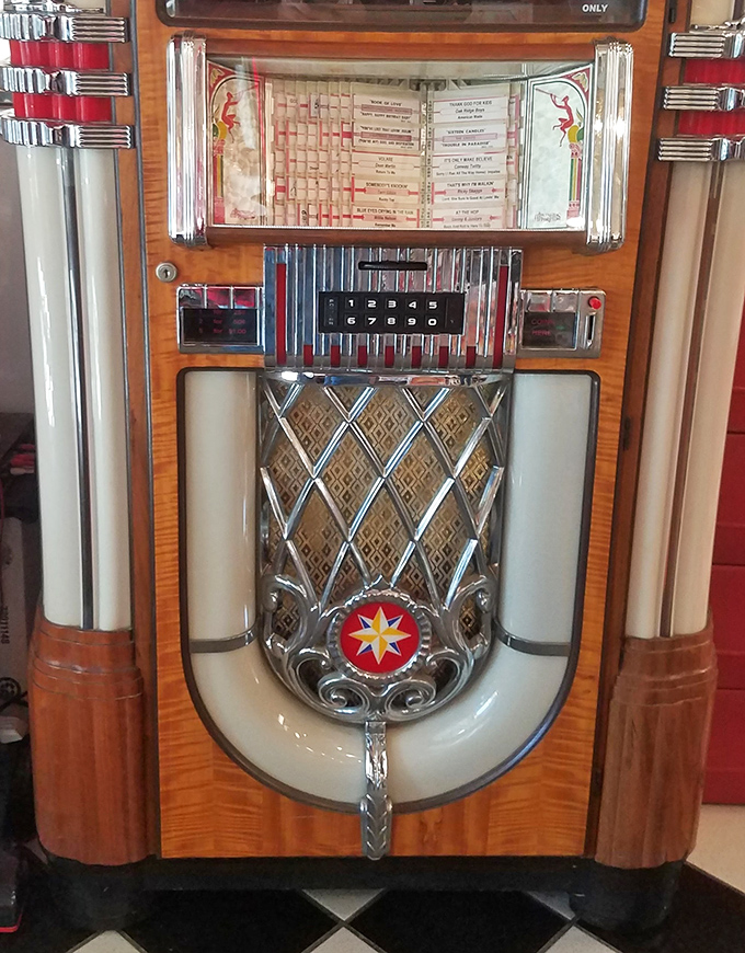 This isn't just a jukebox&mdash;it's a time portal with buttons. Press B7 for Elvis, and suddenly your burger tastes even better with a side of nostalgia.