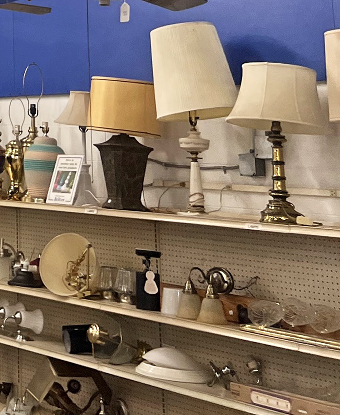 The lamp section glows with potential&mdash;these illuminating treasures are just waiting to brighten someone's reading nook or cast a warm glow across a living room.