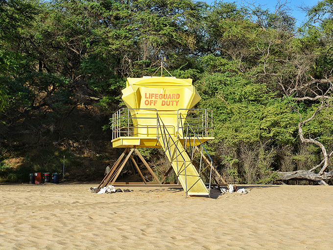 The yellow sentinel – where lifeguards keep watch over paradise, ensuring your beach day stays picture-perfect and safe.