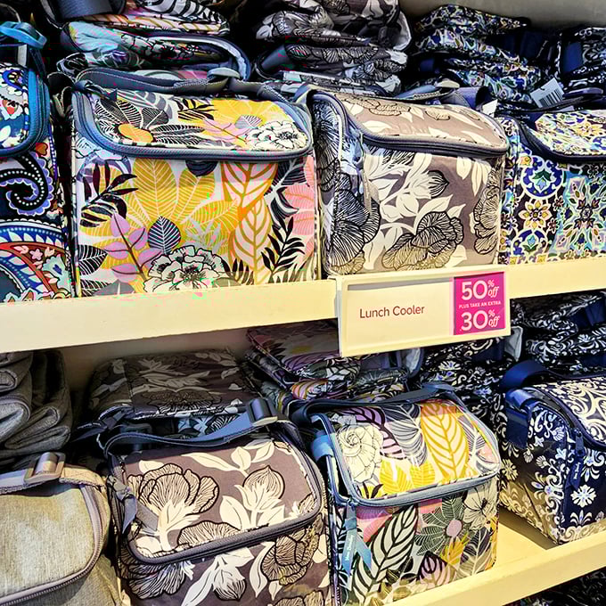 Lunch coolers that are far too pretty to actually contain tuna sandwiches. The floral patterns practically demand artisanal cheese and imported grapes.