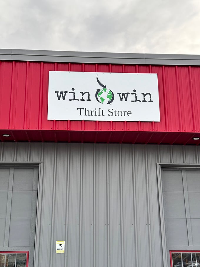The Win-Win sign says it all&mdash;you score amazing finds, the community benefits, and unwanted items find new homes instead of landfills.