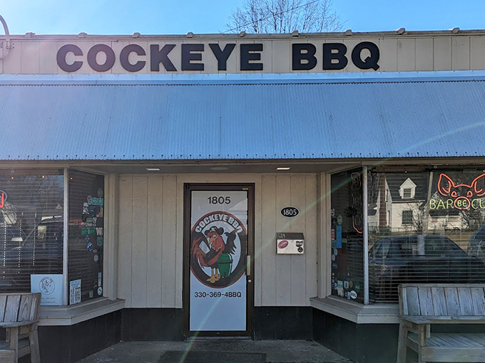 The exterior promises exactly what's inside&mdash;honest, delicious barbecue without pretension, just perfect smoked meat awaiting discovery.
