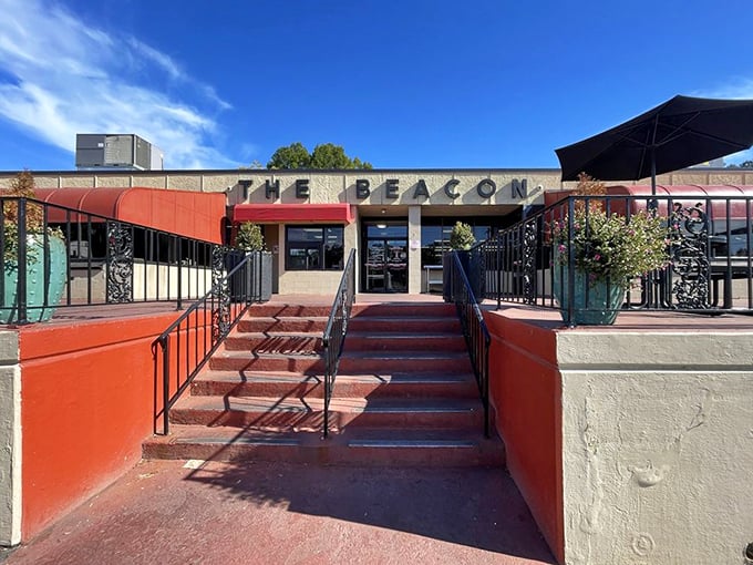 Those entrance steps aren't just stairs—they're the gateway to flavor town, where Spartanburg's most beloved comfort food awaits.