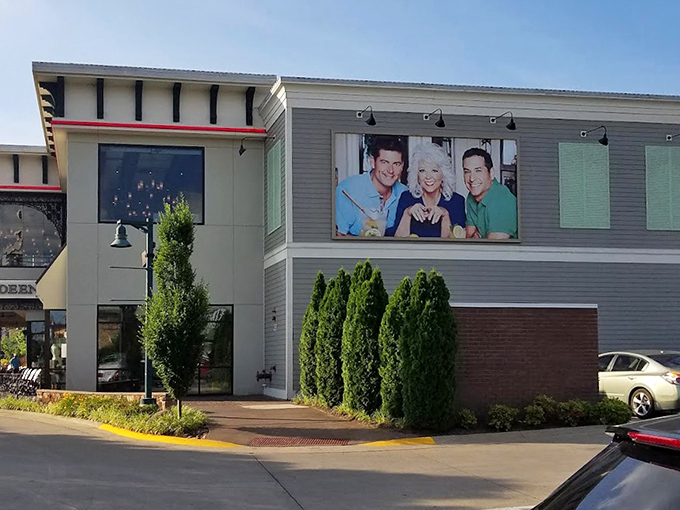 Even from the outside, Paula's larger-than-life presence reminds you that you're not just visiting a restaurant&mdash;you're entering a buttery, Southern food empire.