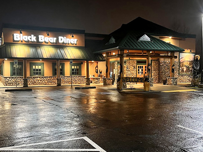 As night falls, the diner glows like a beacon of hope for hungry travelers and locals who know where the good stuff is.